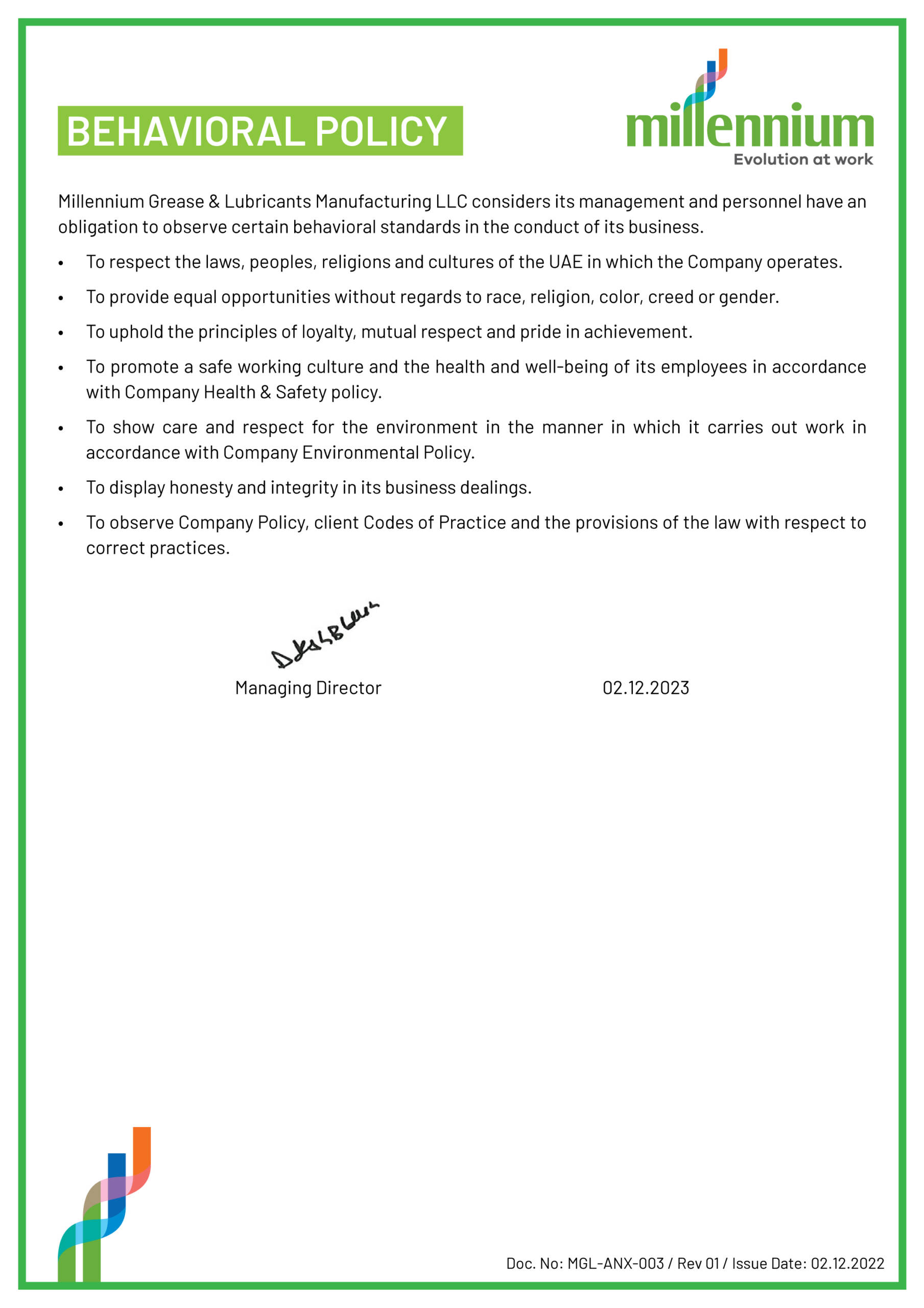 ISO Certificates | Millennium Group UAE